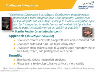 Functional Continuous Integration with Selenium and Hudson | PPTX