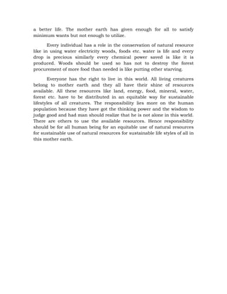 Reflection about Environmental Destruction | DOCX