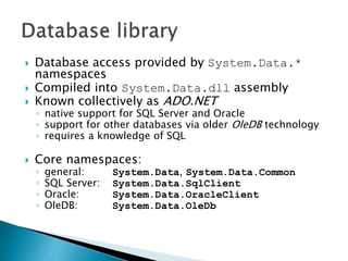 C# Framework class library | PPTX