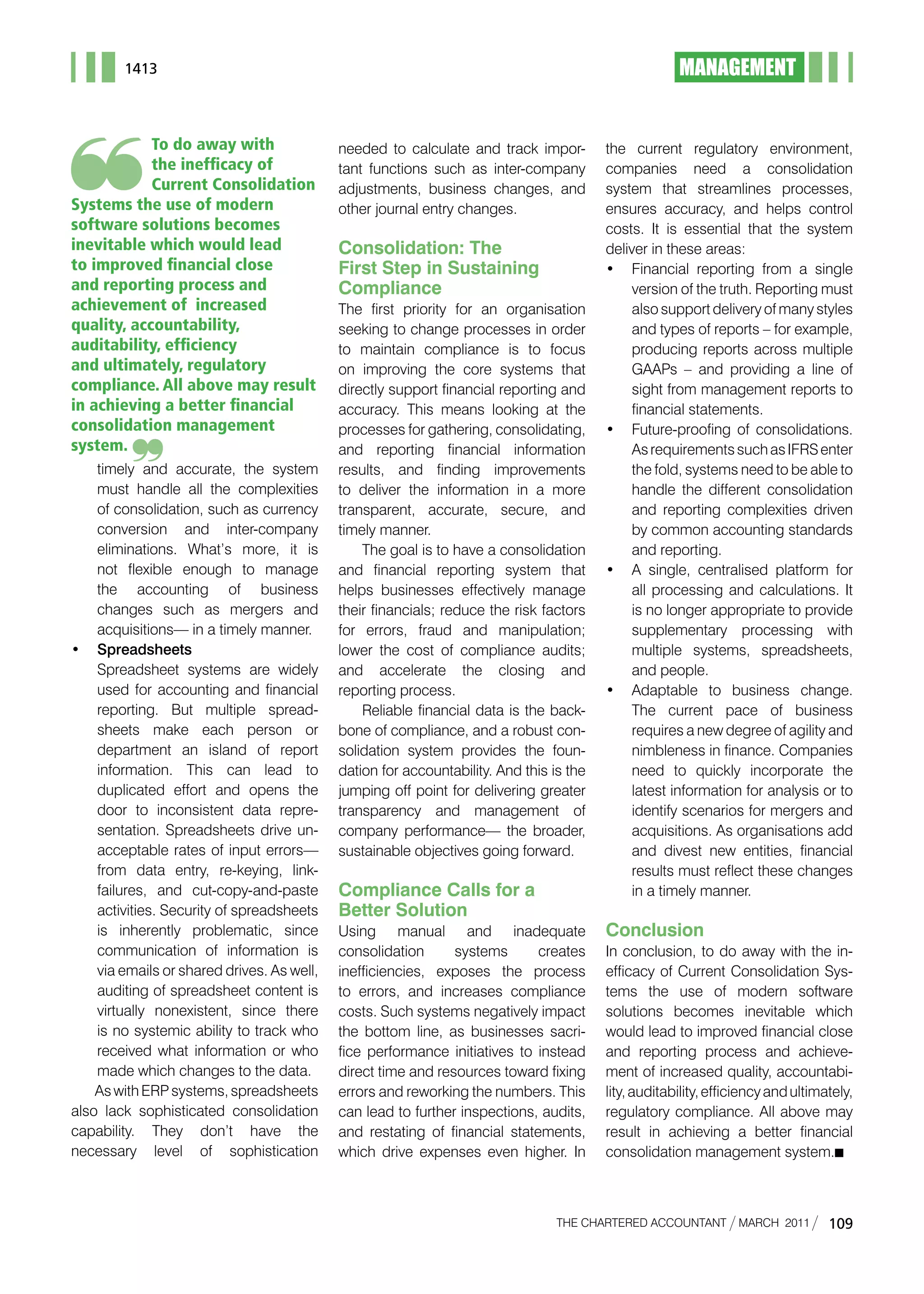 Financial Consolidation Management | PDF