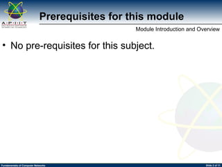 Fundamentals of Computer Networks (Module_Introduction) | PPT