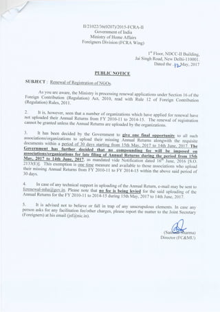 Renewal of Registrations of NGO's | PDF