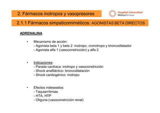 farmacos cardiovasculares mas comunes en uci | PPTX