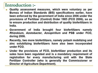 Fco specification of biofertilizers | PDF