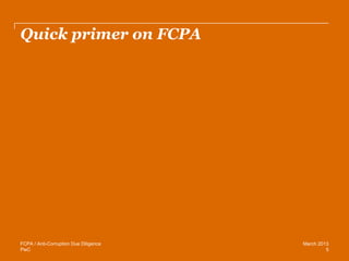 Fcpa anti corruption due diligence - (pwc) | PDF