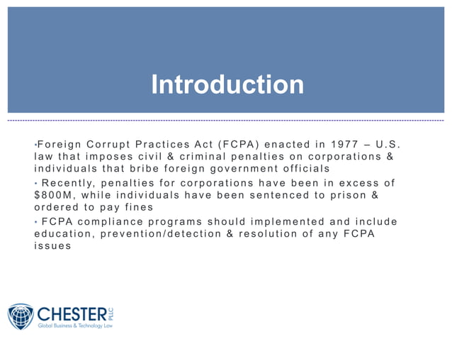 Creating an FCPA Program | PPT