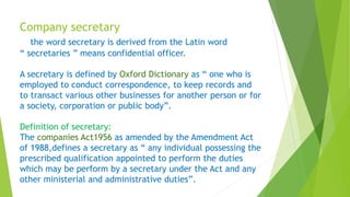Duties of company secretary | PPTX