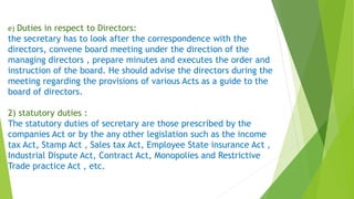 Duties of company secretary | PPTX