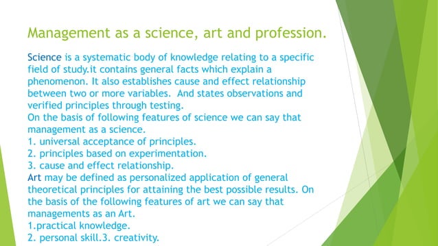 Management as science , art and profession and levels of Management | PPT