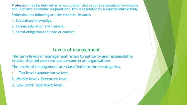 Management as science , art and profession and levels of Management | PPT