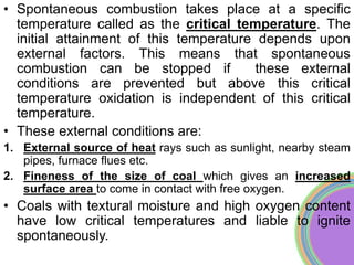 Coal Oxidation And Losses | PPTX