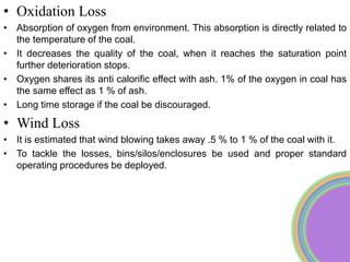 Coal Oxidation And Losses | PPTX