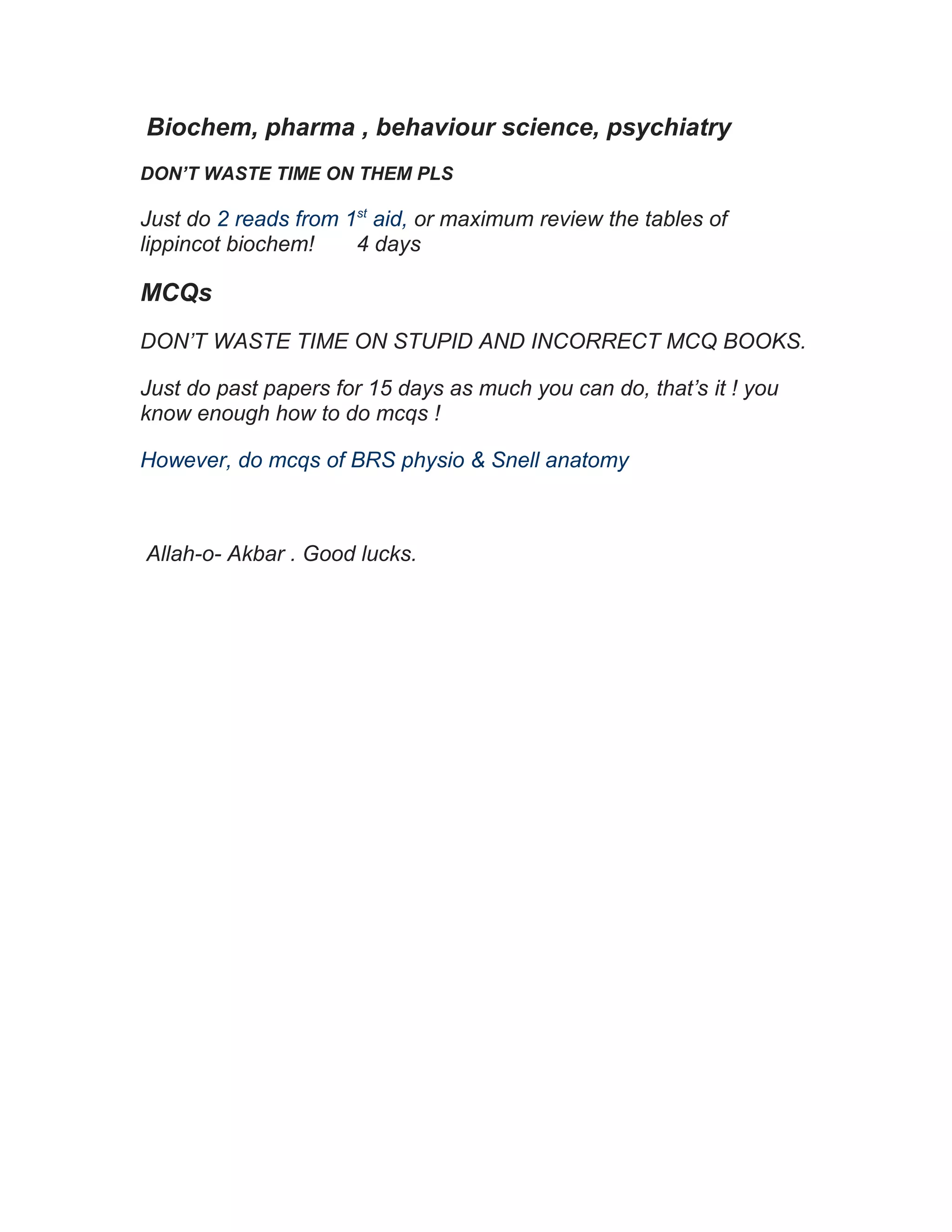 Fcps part 1 Exam formula | DOC