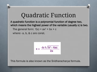 Quadratic Function Minimization of it applications | PPT