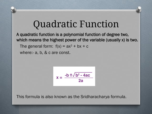 Quadratic Function Minimization of it applications | PPT