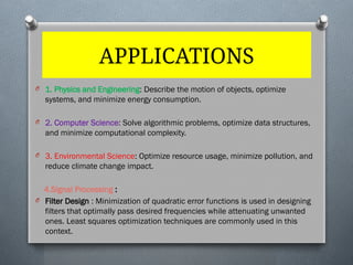 Quadratic Function Minimization of it applications | PPT