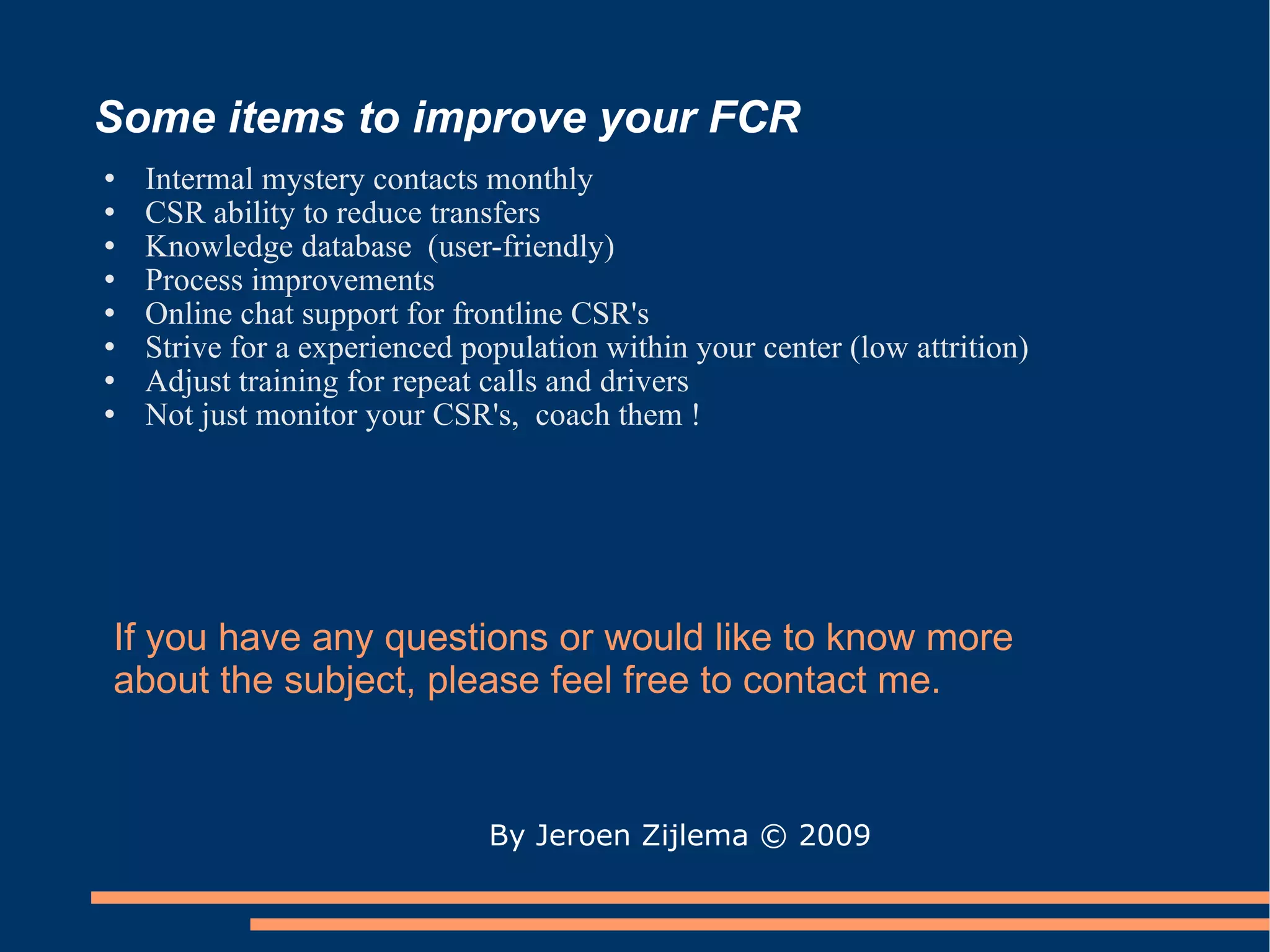 First Contact Resolution | PPT