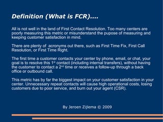 First Contact Resolution | PPT