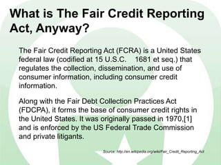 Individual Rights Under the Fair Credit Reporting Act | PPTX