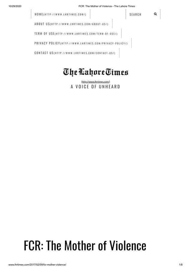 FCR: the mother of violence | PDF