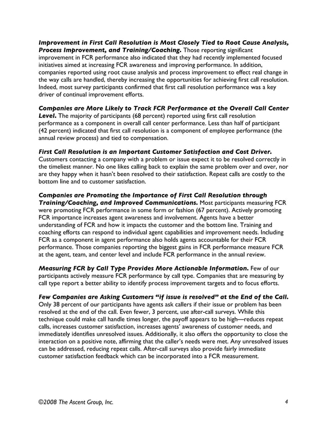 Achieving First Call Resolution | PDF