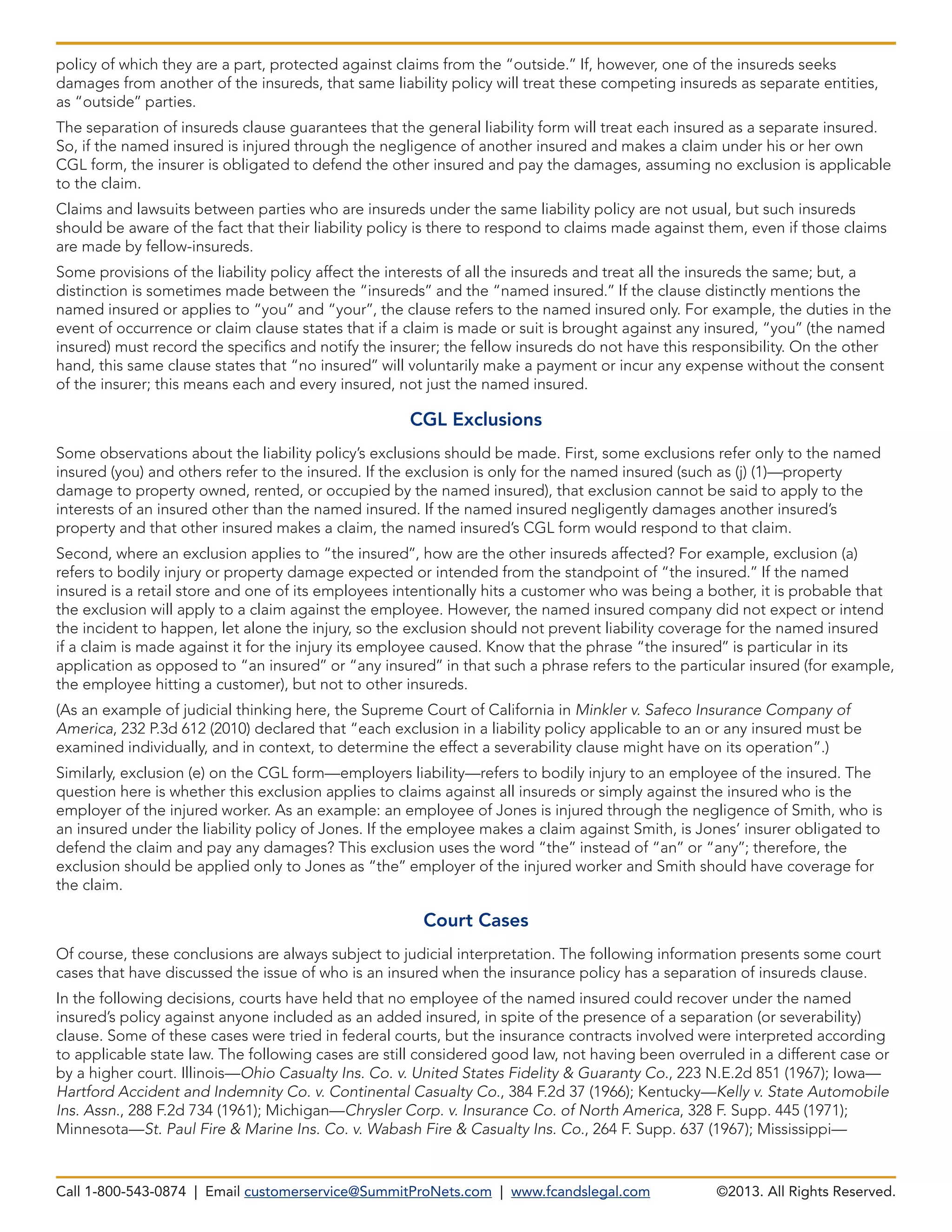 Separation of Insureds | PDF