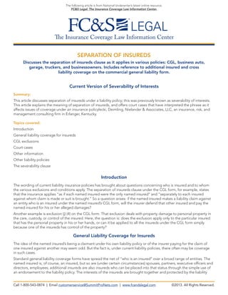 Separation of Insureds | PDF