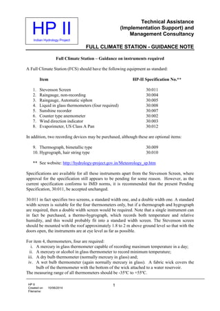 Fcs guidance note | DOC | Weather | Science