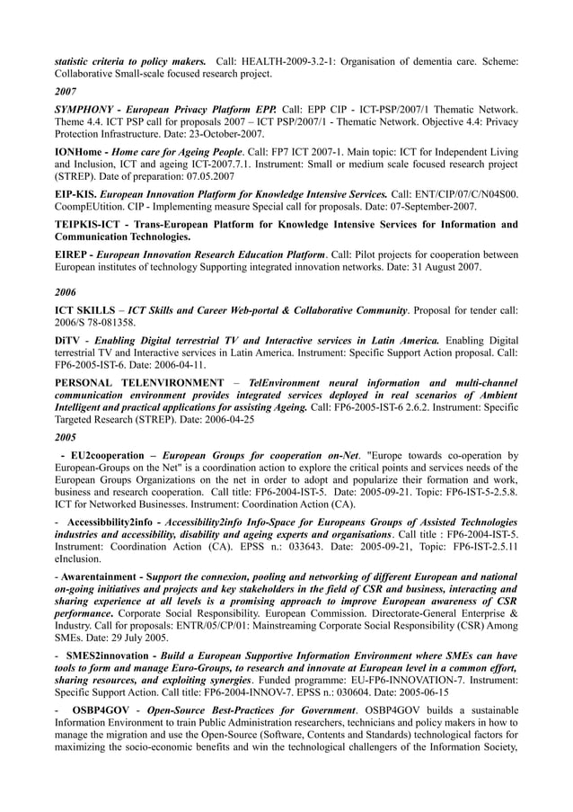 FCV curriculum vitae Setembre 2011 [CT] | PDF