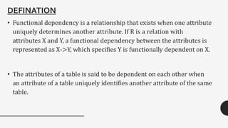 FUNCTION DEPENDENCY AND TYPES & EXAMPLE | PPTX