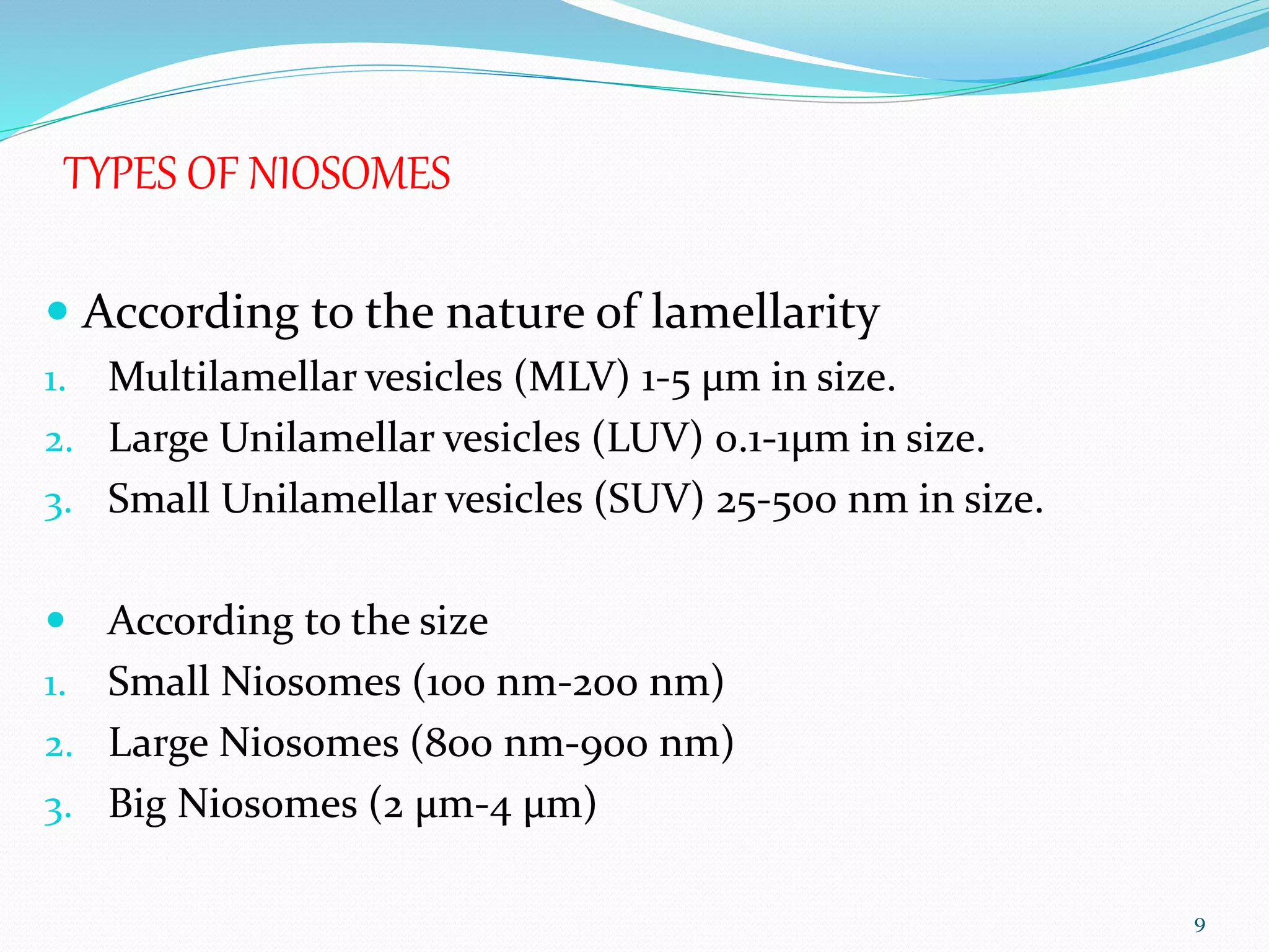 Niosomes presentation | PPTX