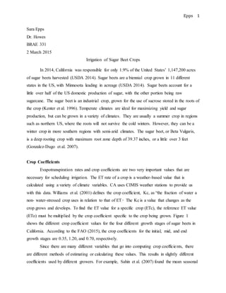 Epps_Irrigation of Sugar Beets | DOCX