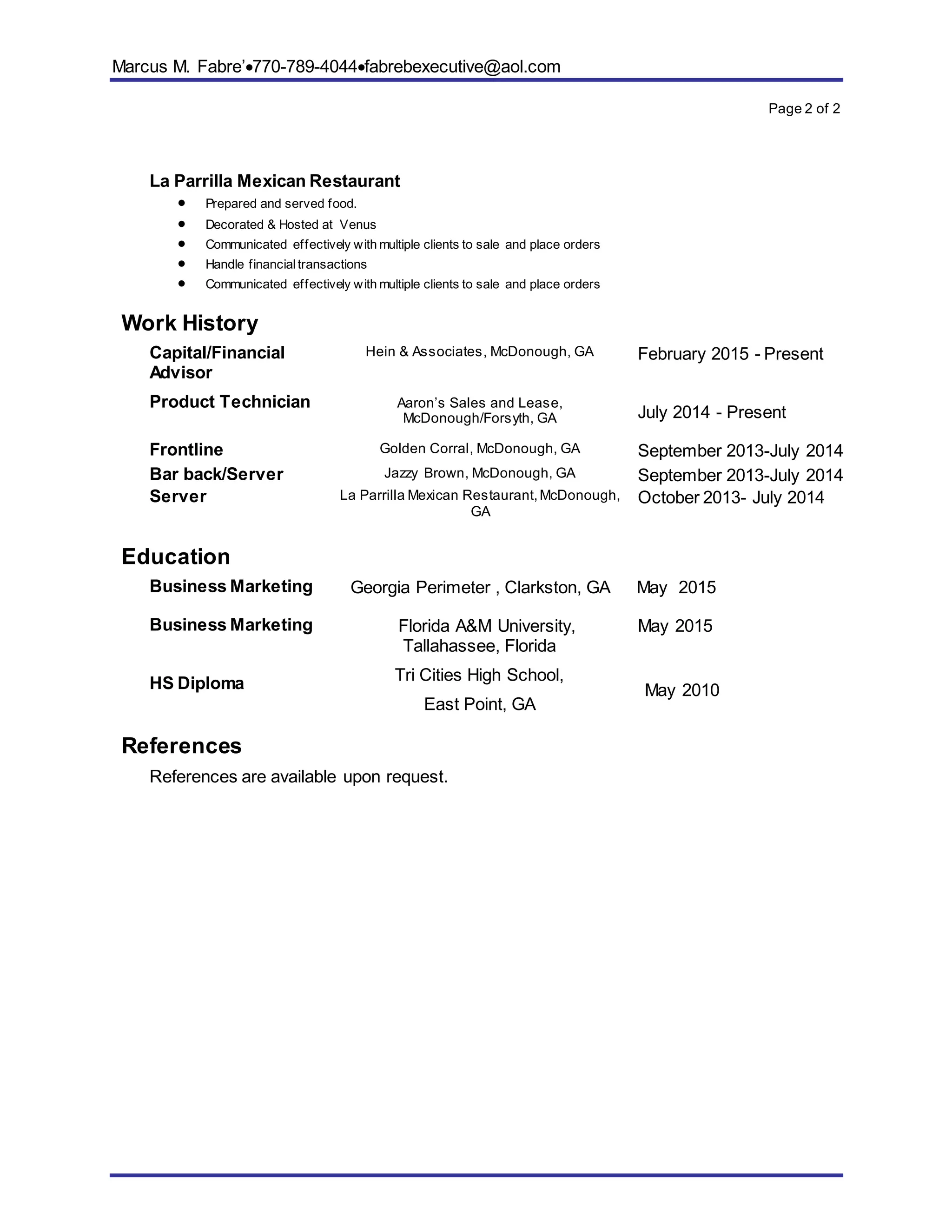 Marcus Resume4 | PDF