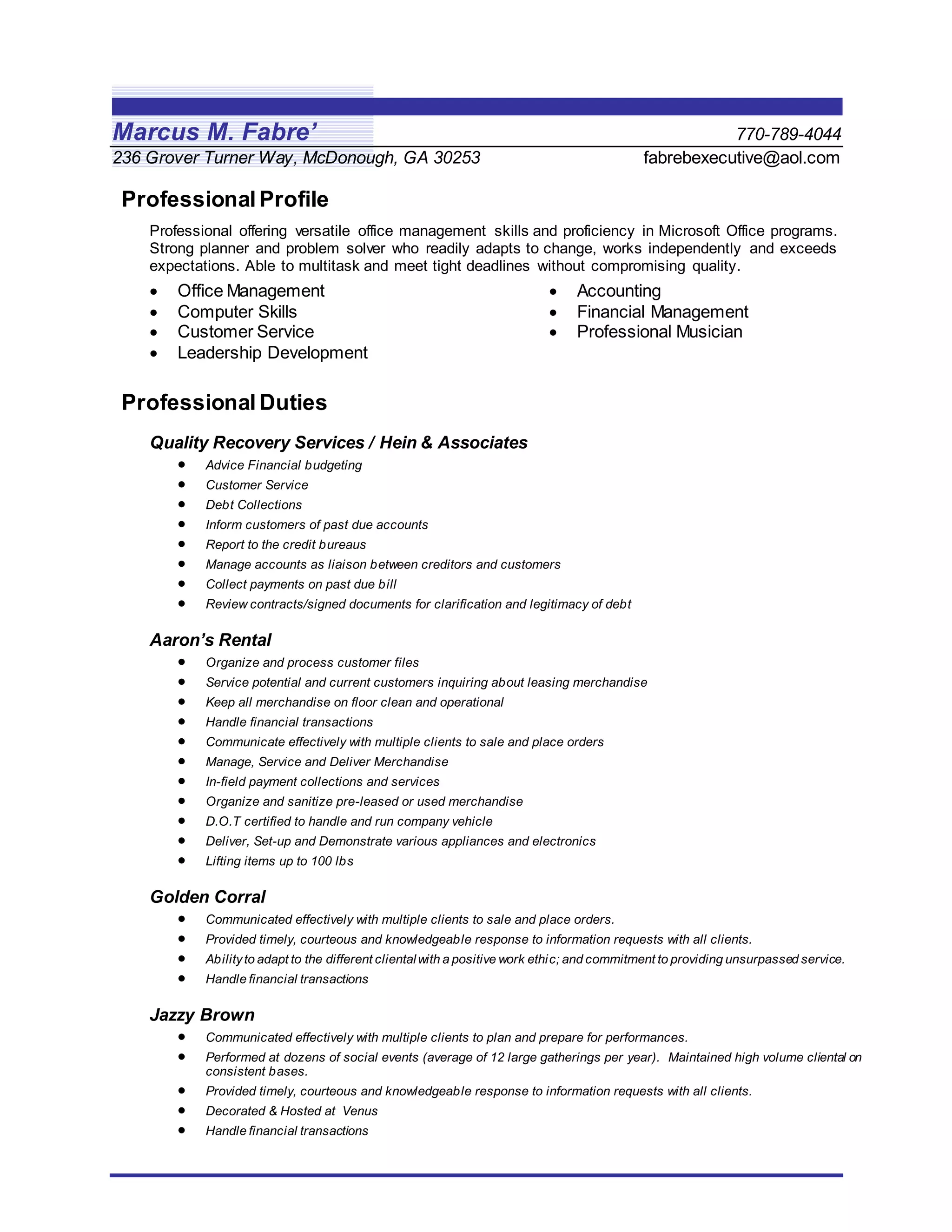 Marcus Resume4 | PDF