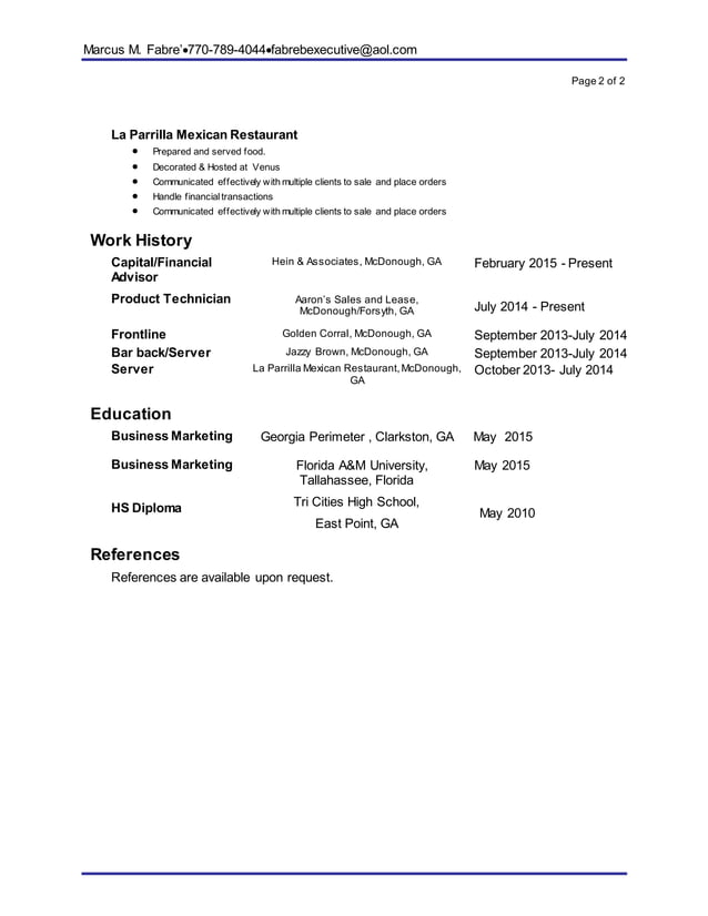 Marcus Resume4 | PDF