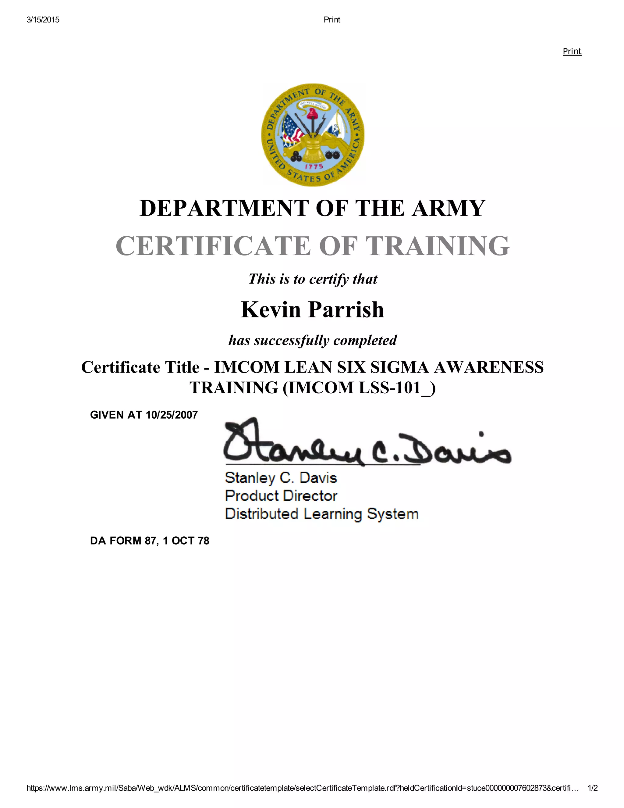 IMCOM LEAN SIX SIGMA AWARENESS | PDF