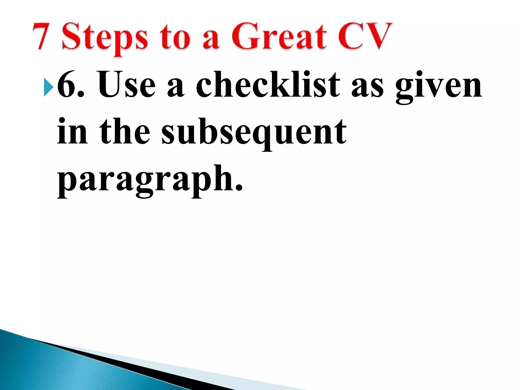 CV Writing Presentation | PPTX