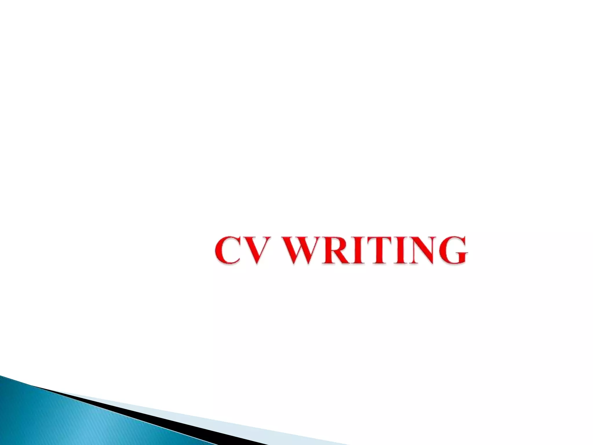 CV Writing Presentation | PPTX