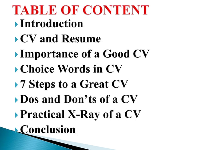 CV Writing Presentation | PPTX