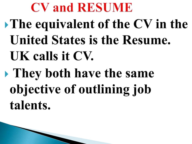 CV Writing Presentation | PPTX