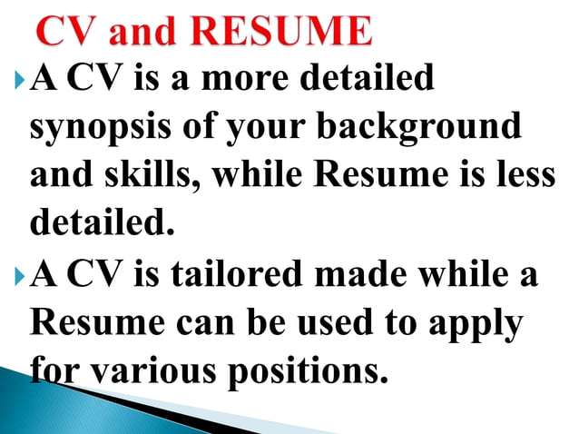 CV Writing Presentation | PPTX