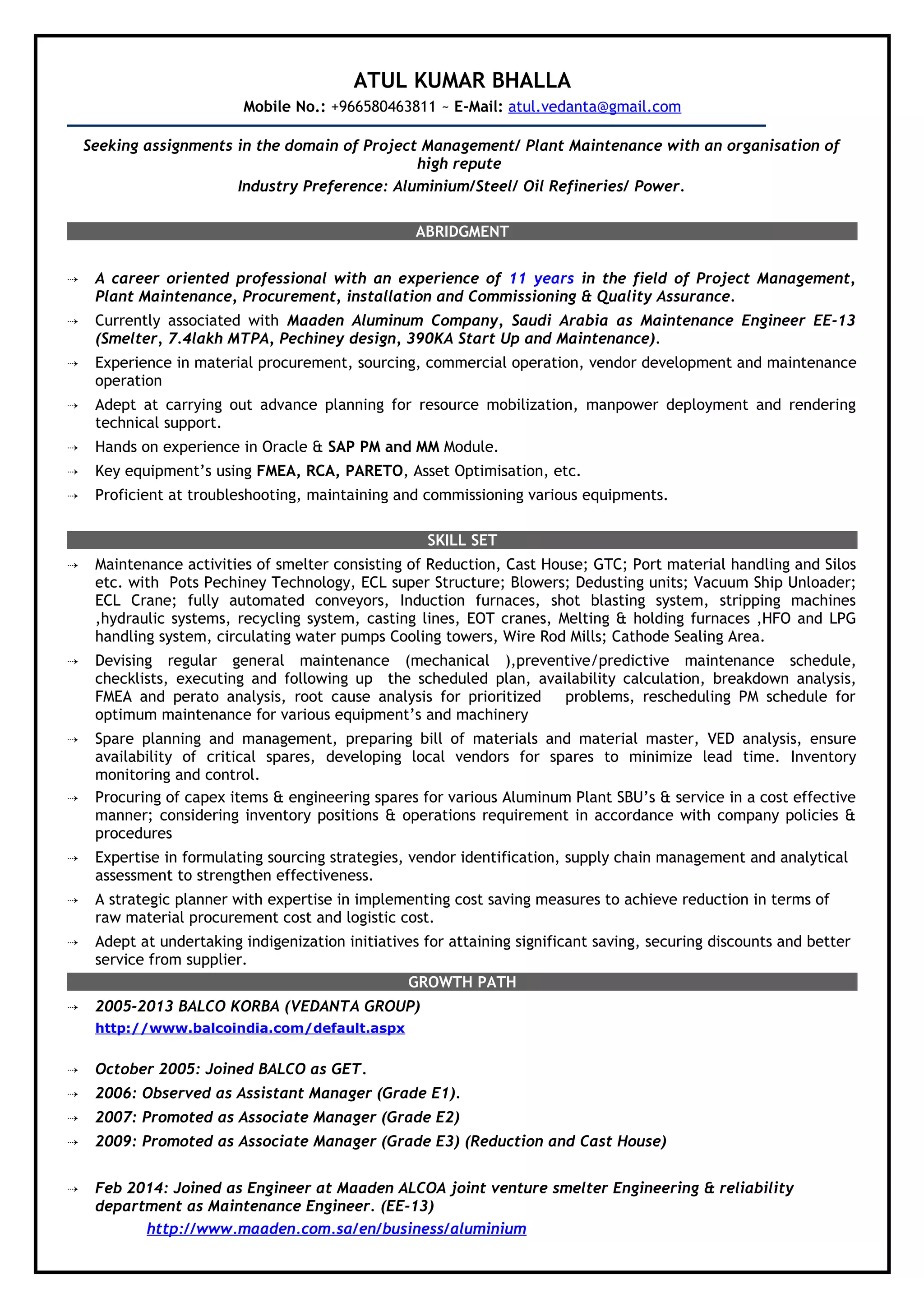 resumenew_Atul Bhalla | DOC | Civil Engineering Industry | Industries