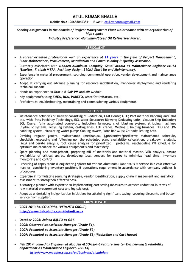 resumenew_Atul Bhalla | DOC | Civil Engineering Industry | Industries