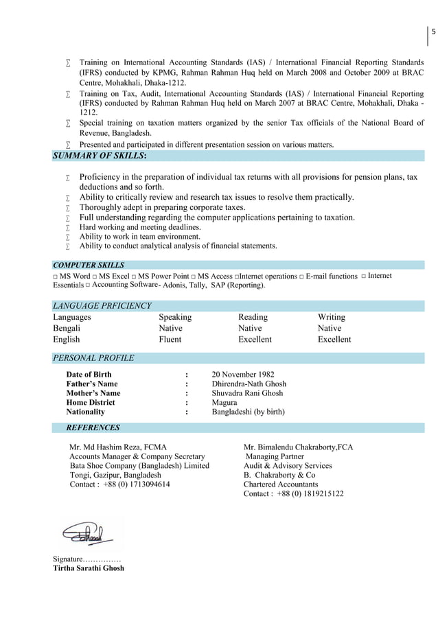 Resume of Tirtha Sarathi Ghosh | PDF