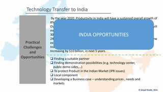 Technology Transfer between Europe and India | PDF