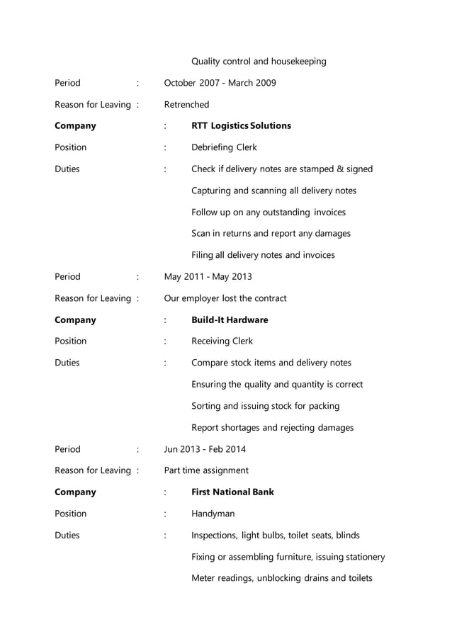 Curriculum Vitae | DOCX | Logistics | Business