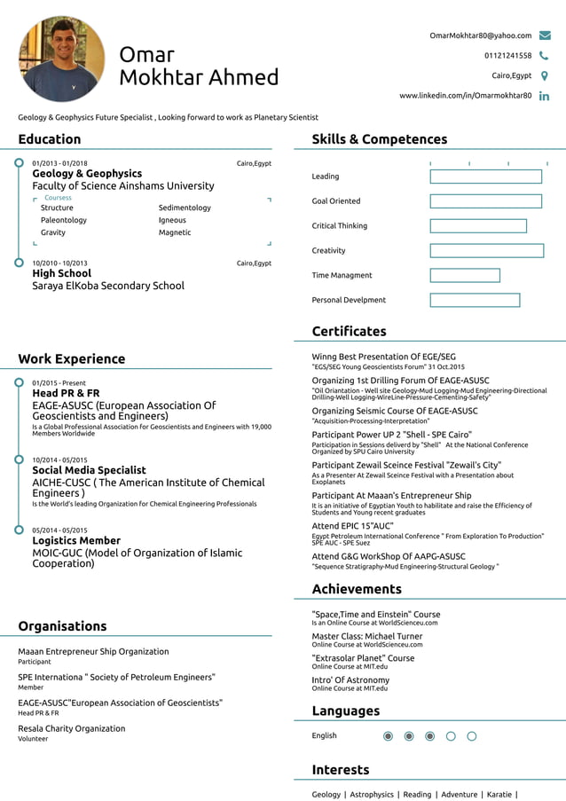 Omar's Résumé | PDF | Geology | Science