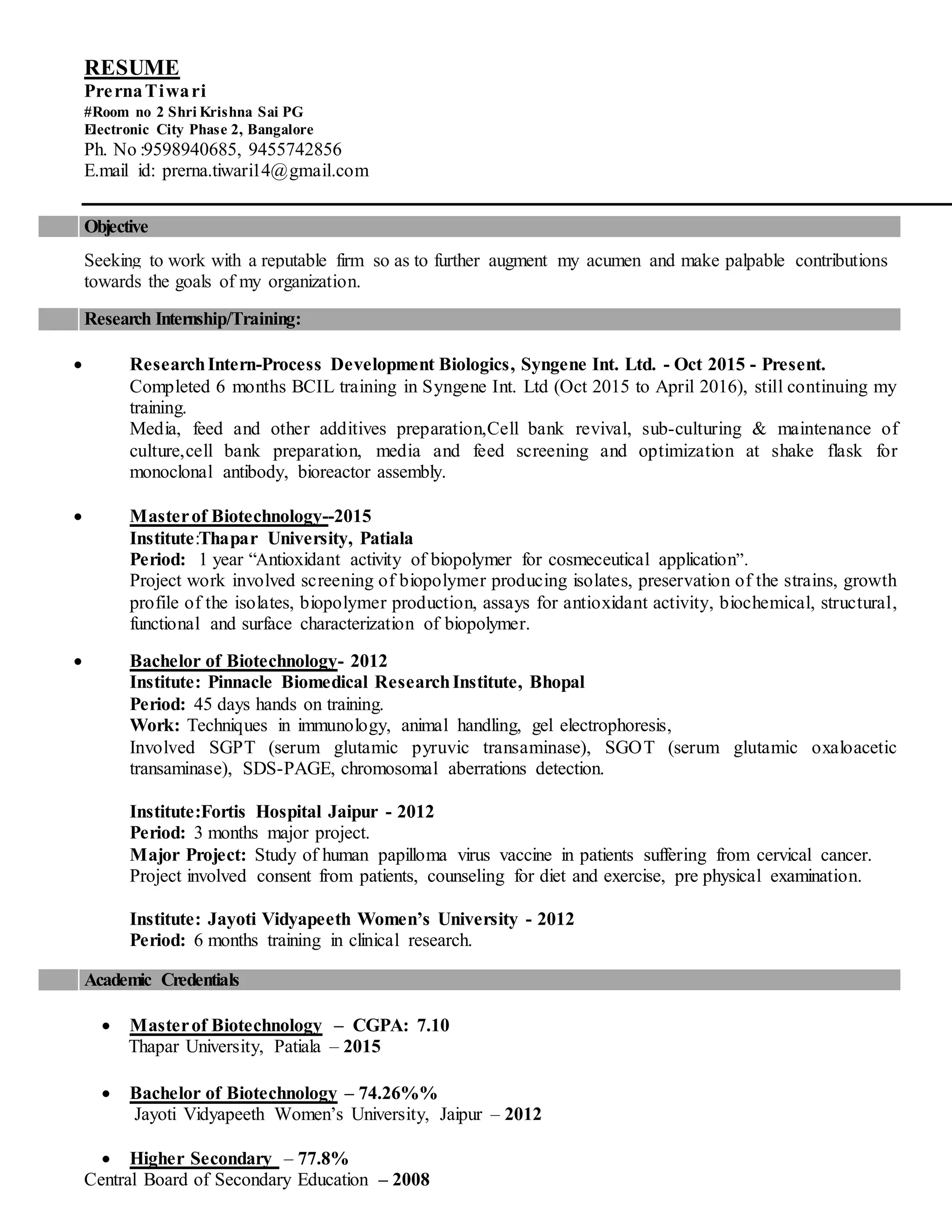 Resume - Prerna | DOCX