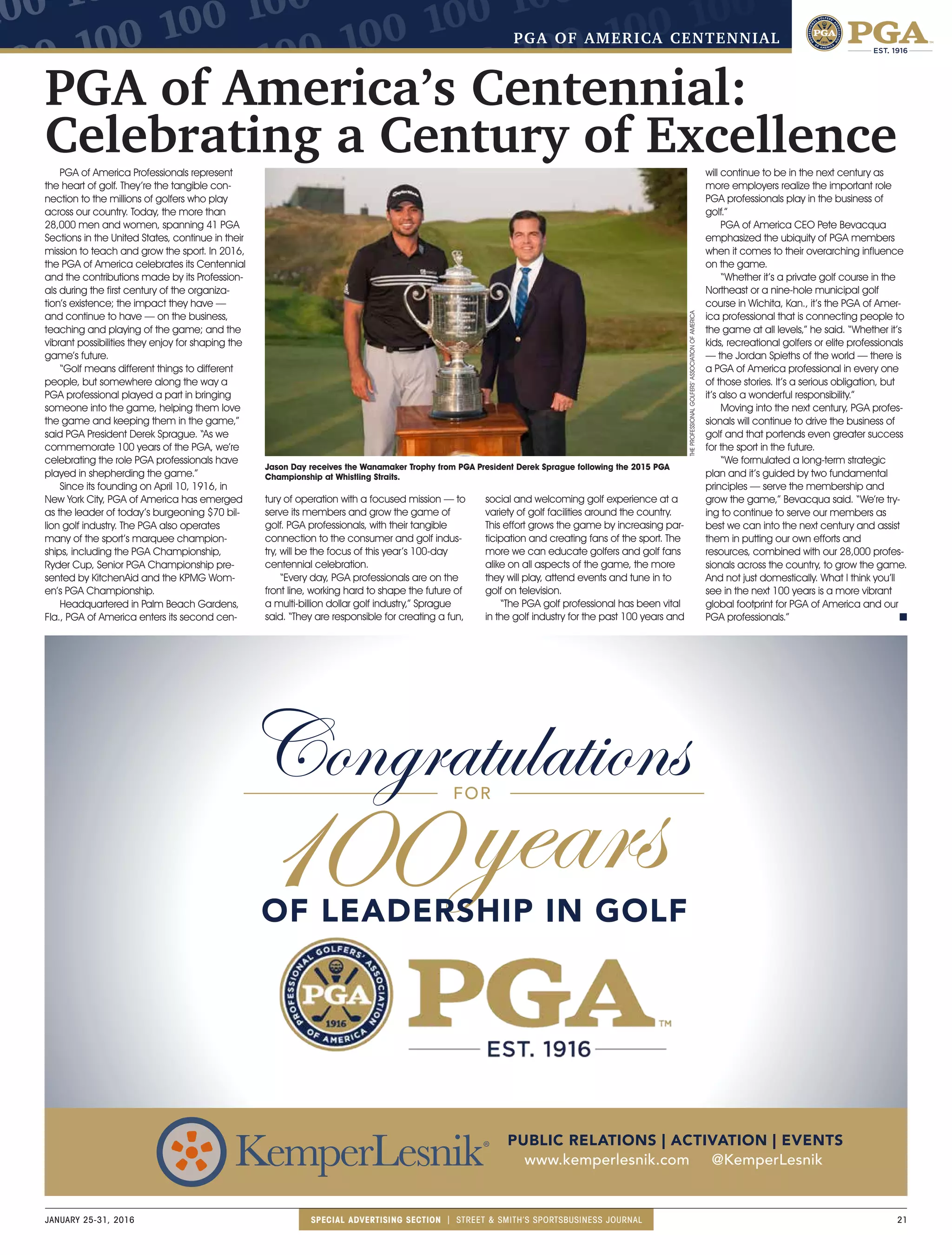 PGA of America Centennial Section | PDF