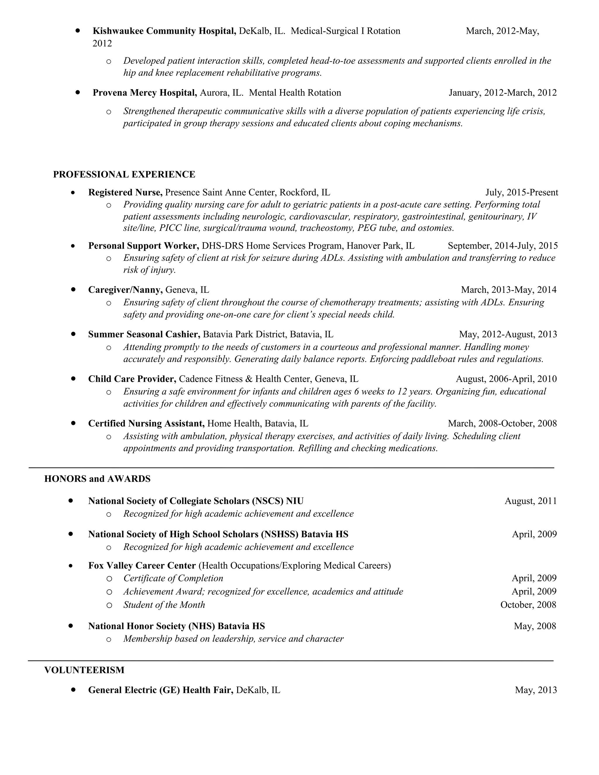 Skleney, Karalyn - Resume 2016 (extended) | DOC | Physical Therapy | Wellness